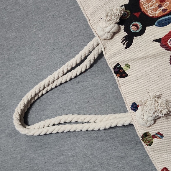 Hand Crafted | Bags | Woven Tapestry Owl Shopping Canvas Tote Shoulder ...